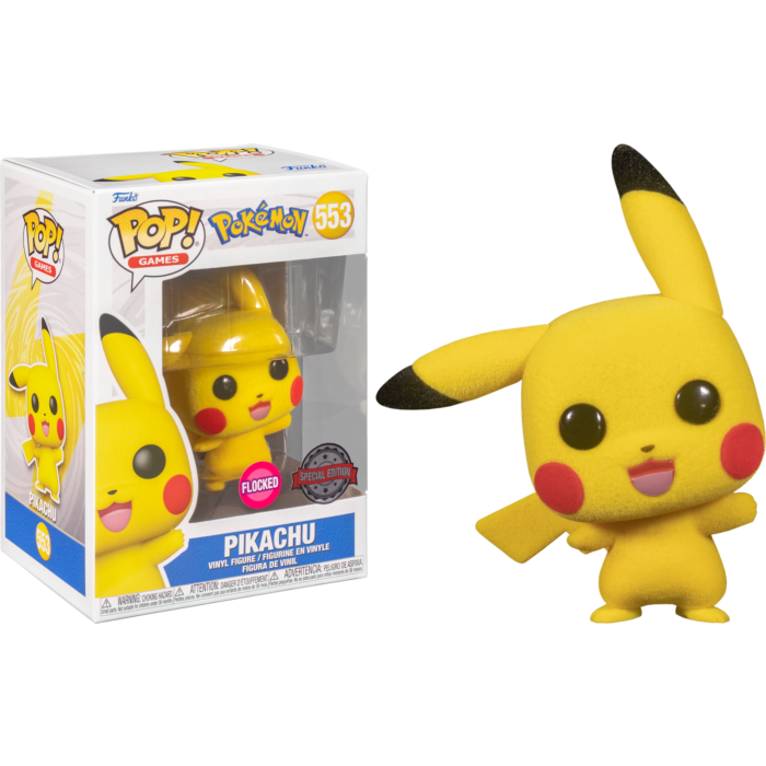 Pokémon - Pikachu Waving Flocked Pop! Vinyl Figure | Dark Wolf Collectibles